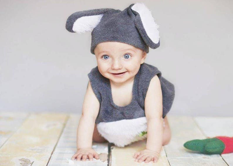 Easter Bunny Rabbit Costume Easter Baby Bunny Costume Grey - Etsy