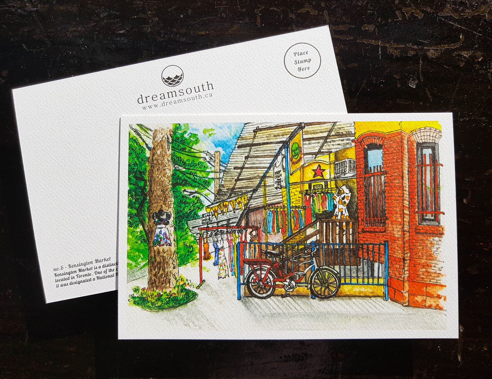 Toronto Themed Watercolour Postcards, Watercolor Postcard of Kensington ...