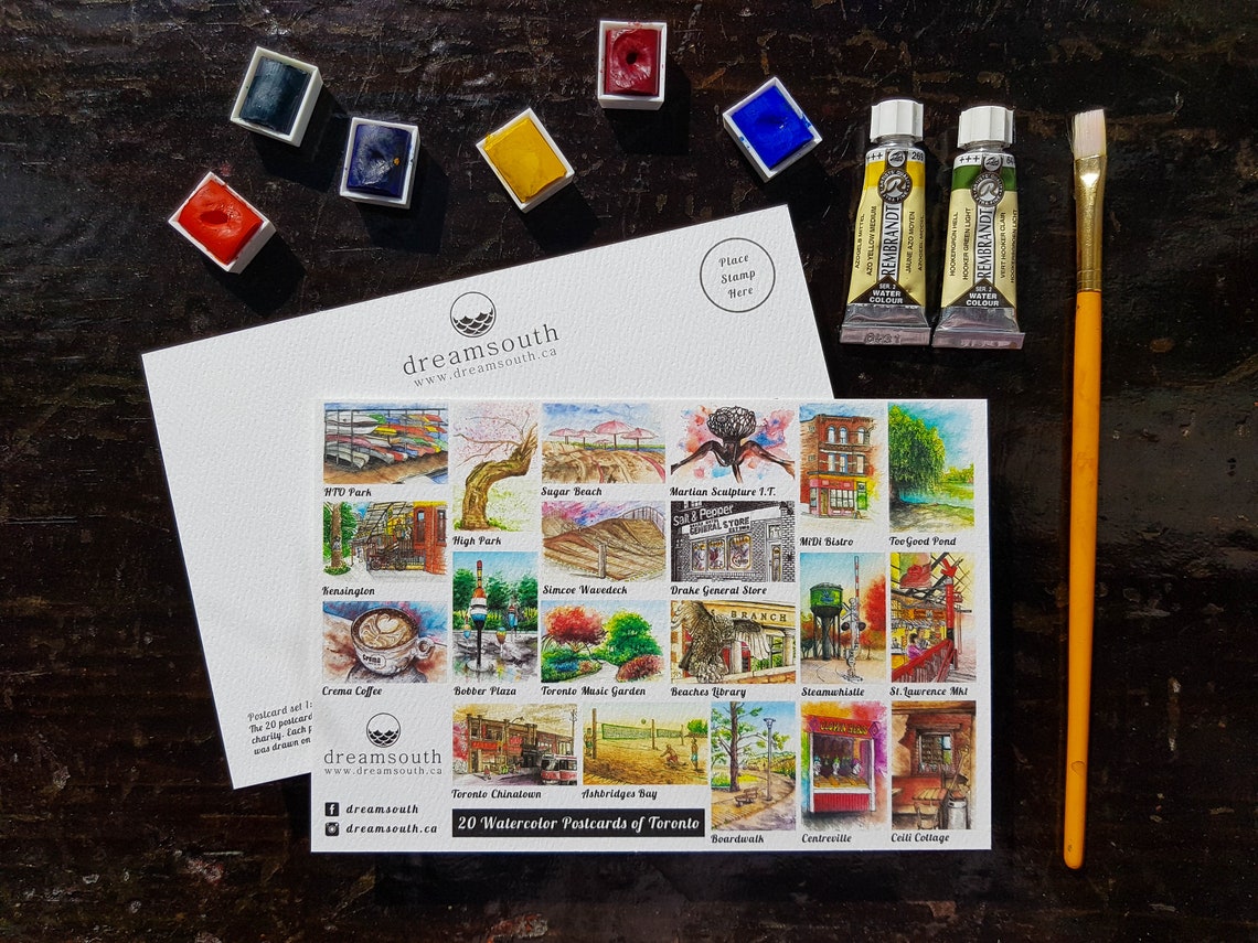 Toronto-themed Watercolor Postcard Box Set (20 Different Toronto ...