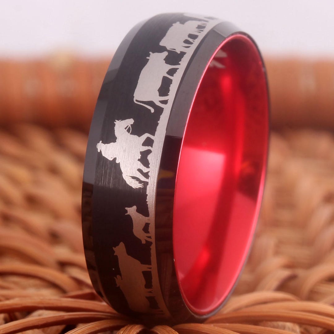 Engraved Cow Ring, Grazing Cows Ring, Farm Animal Jewelry, Grazing ...