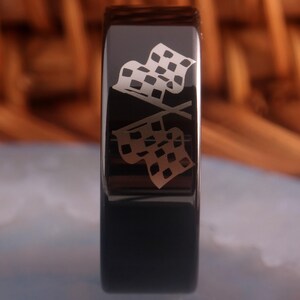 Custom Checkered Flag Monogram Ring,personalized Gift for Racer,racing ...