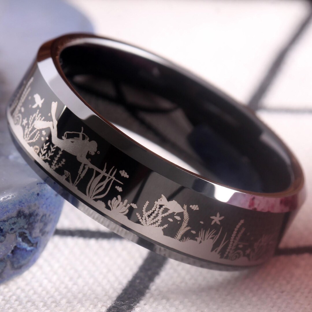 Custom Scuba Diving Ring,underwater World Ring,water Sport Jewelry ...