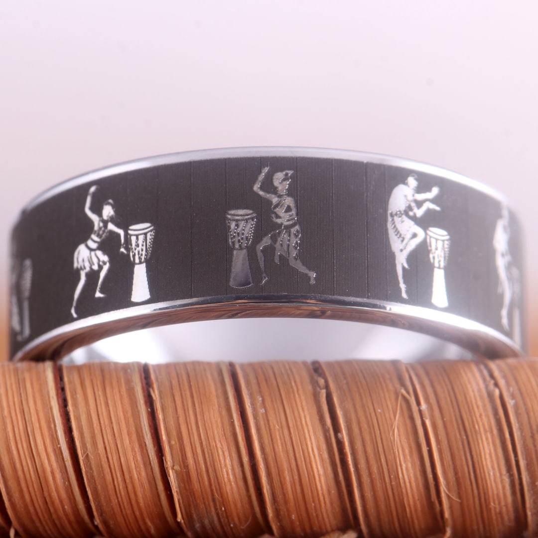 African Ritual Dances Ring,afro Dances Jewelry,tribal Ring,tungsten ...