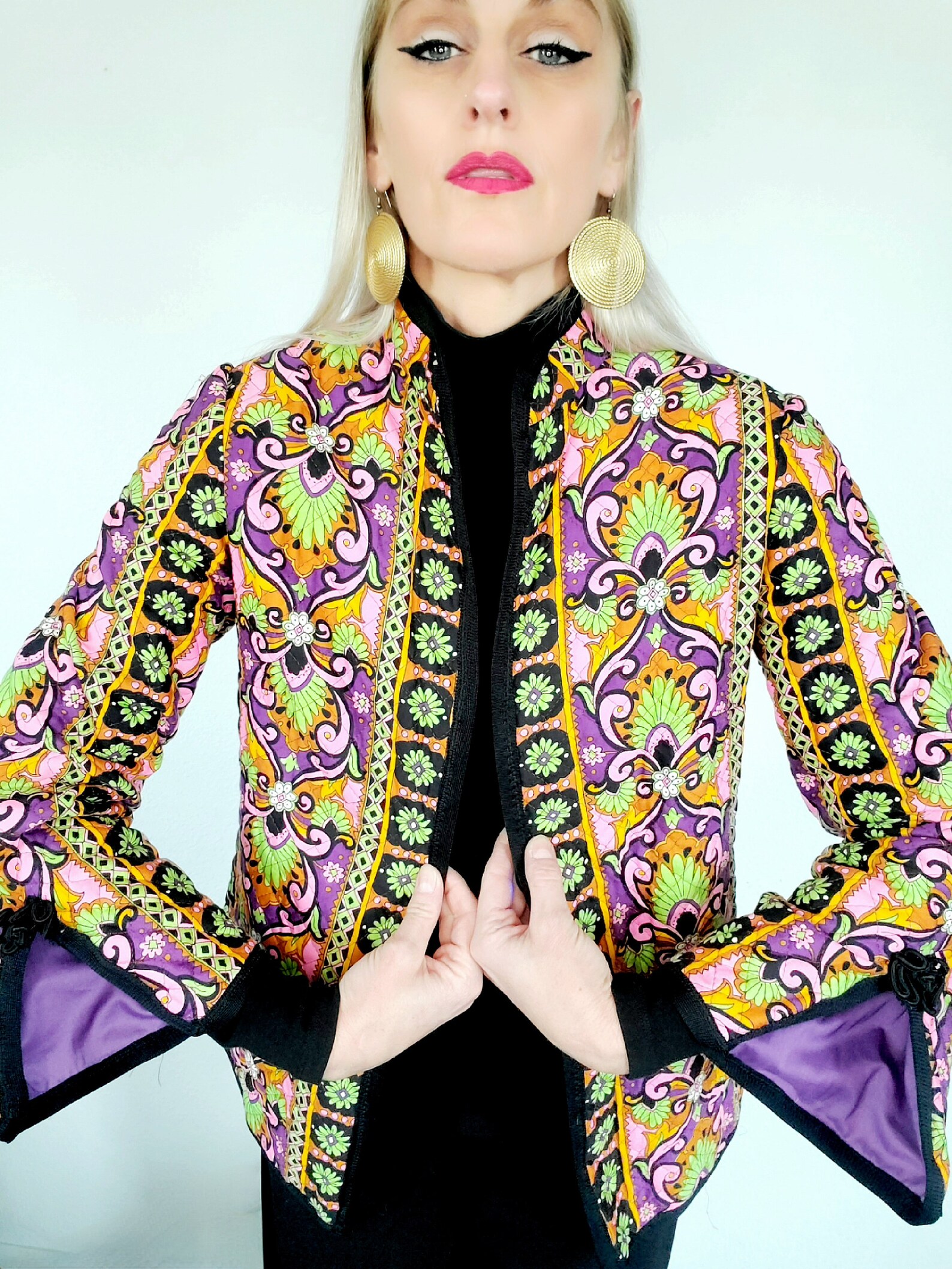 Epic Quilted 1960s Mandarin Collar Jacket - Etsy