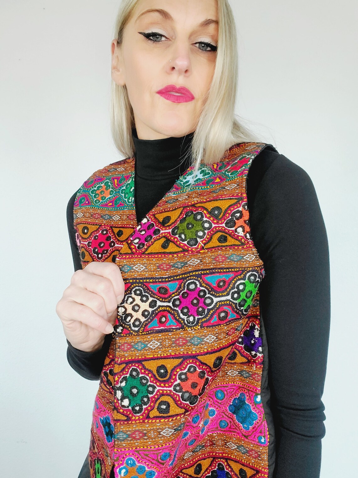 Vintage Moroccan Embroidered Vest - Etsy