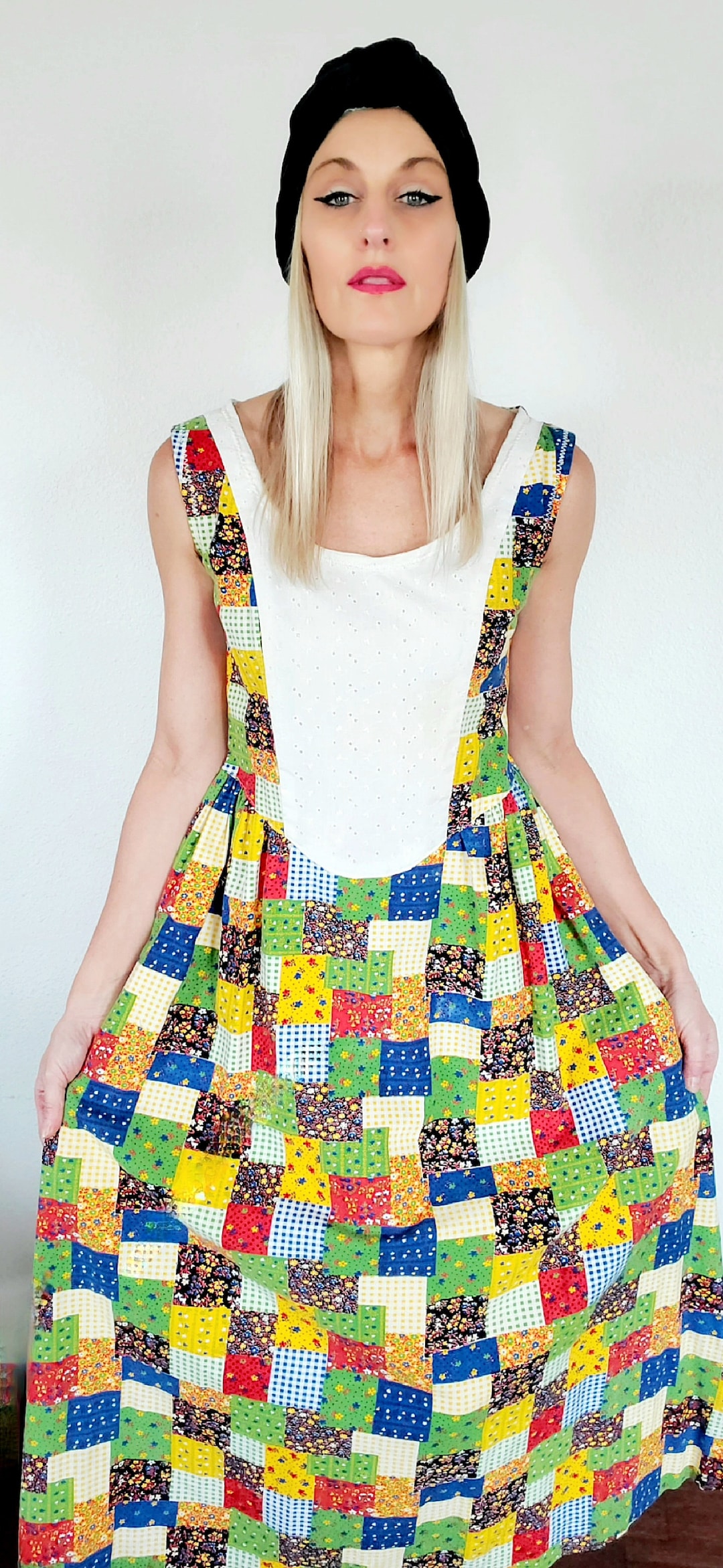 Vintage Patchwork Print Prairie Dress - Etsy