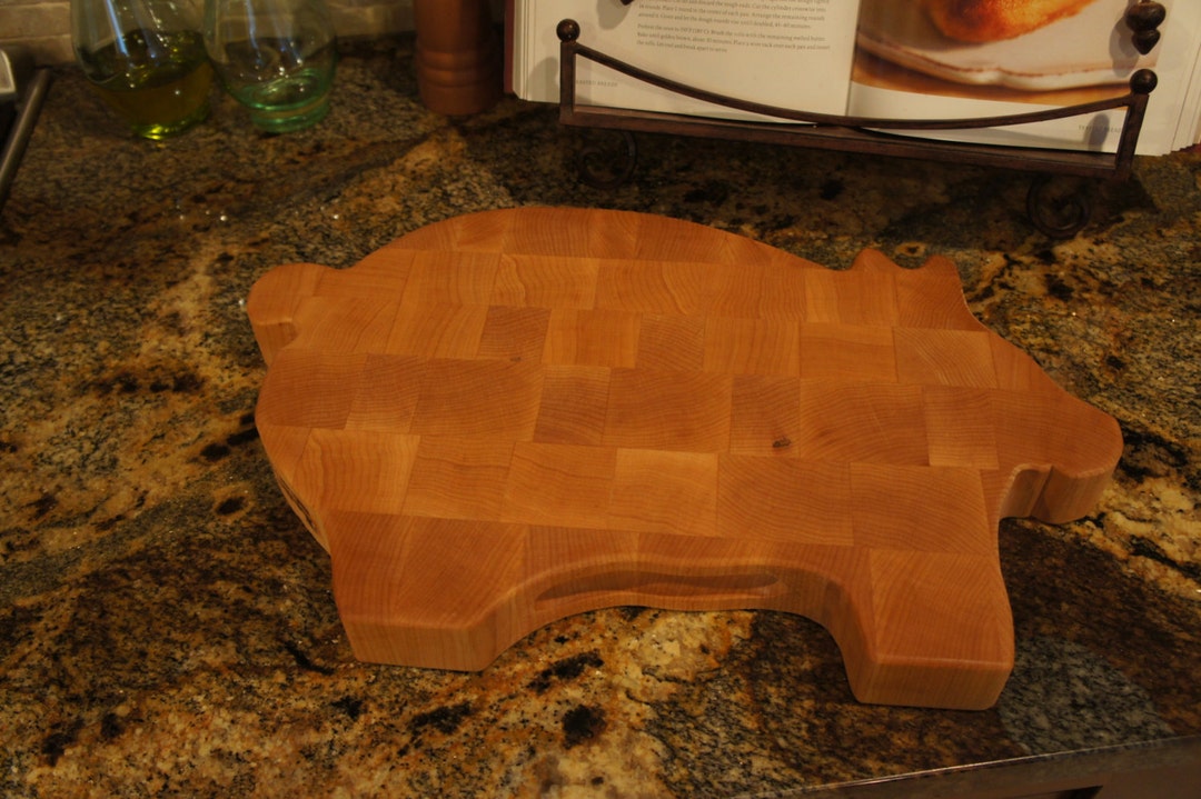 Pig Butcher Block Hard Maple Cutting Board - Etsy