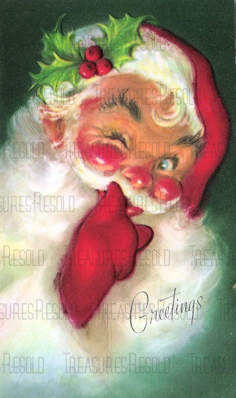 Retro Jolly Santa Claus Christmas Image 698 Digital Download - Etsy