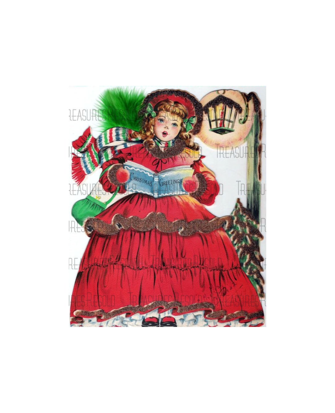 Victorian Girl Singing Christmas Carols Christmas Image 599 Digital ...