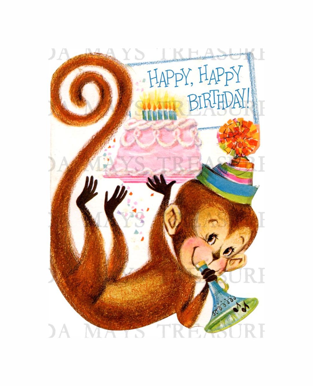 Happy Birthday Monkey With Brithday Cake Childs Birthday Image #65 ...