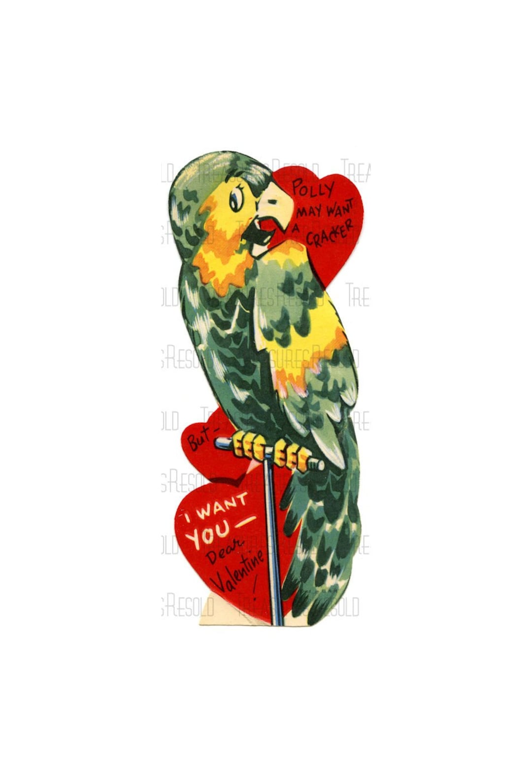 Polly Want A Cracker Parrot Valentine Image #804 Digital Download - Etsy