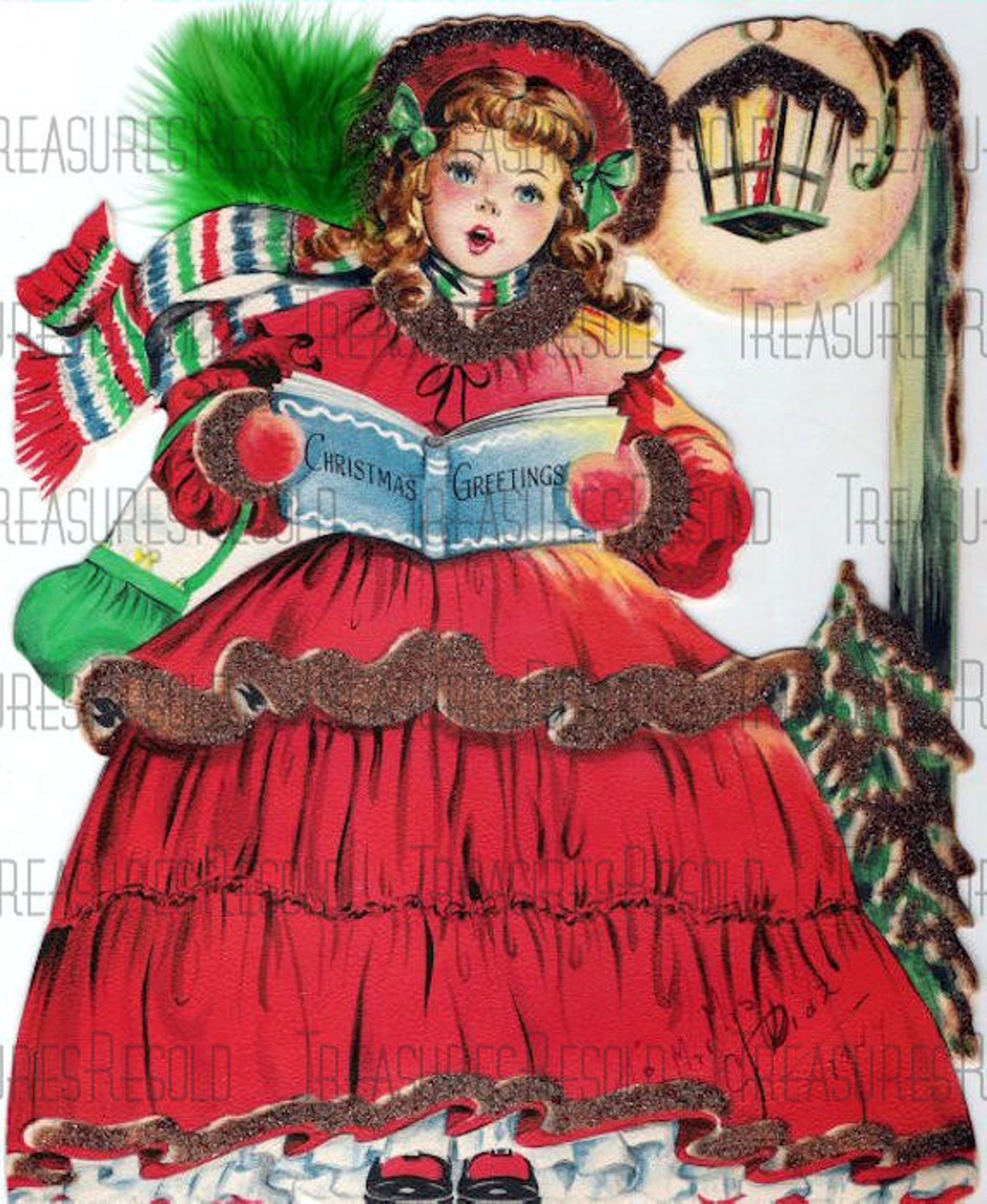 Victorian Girl Singing Christmas Carols Christmas Image 599 Digital ...