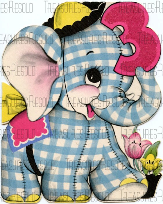 Happy Birthday 3 Year Old Stuffed Elephant Image 322 Digital Download ...