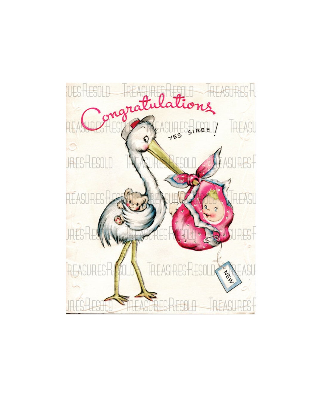 Congratulations Stork Delivering A New Baby Image 443 Digital Download ...