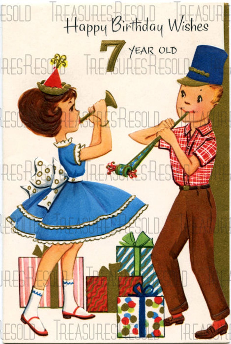 Happy Birthday 7 Year Old Birthday Party Image 281 Digital Download - Etsy