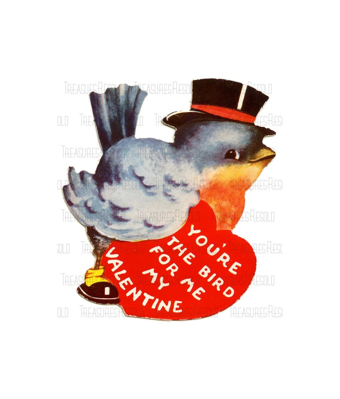 You're the Bird for Me Bird in Top Hat Valentine Image #805 Digital ...