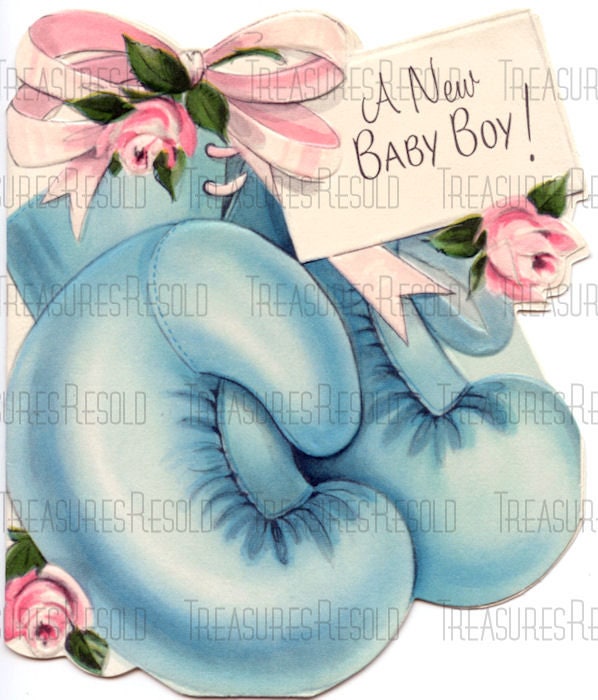 Congratulations Baby Boy Blue Boxing Gloves Image 623 Digital Download ...