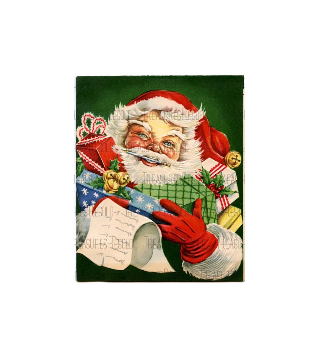 Retro Santa Claus With Presents Christmas Image 284 Digital Download - Etsy