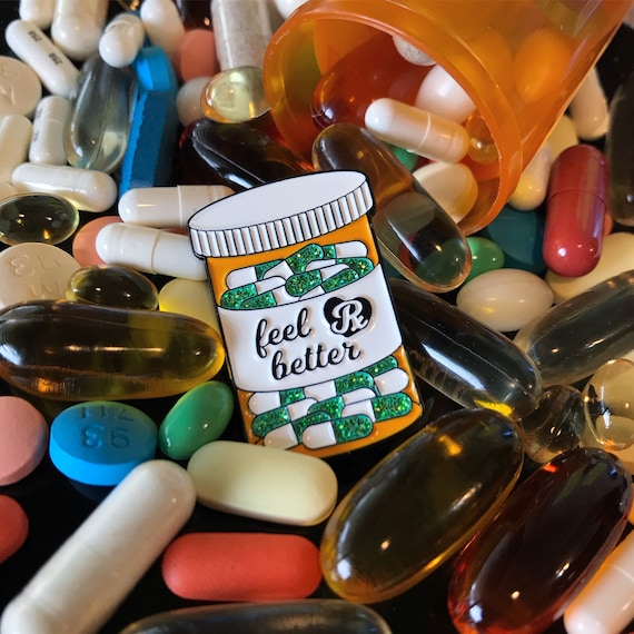 Feel Better Pill Bottle Pin - Etsy