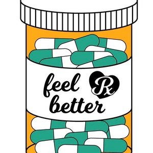 Feel Better Pill Bottle Pin - Etsy