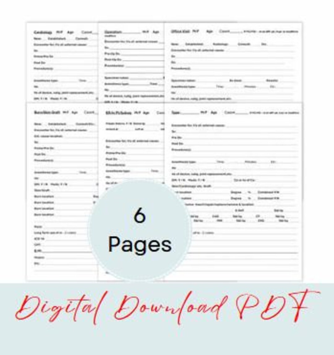 CPC Six 8.5x11 Fill In-the-blank Forms for Case Notes Digital Download ...