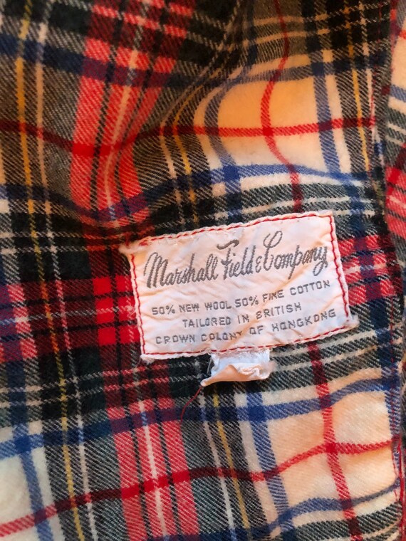 1960s Marshall Field Plaid Tartan Flannel Duster Robe - Gem