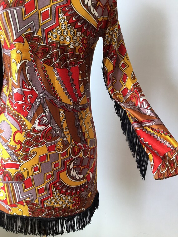 1960s-1970s Fringed Mod Mini Dress - Gem