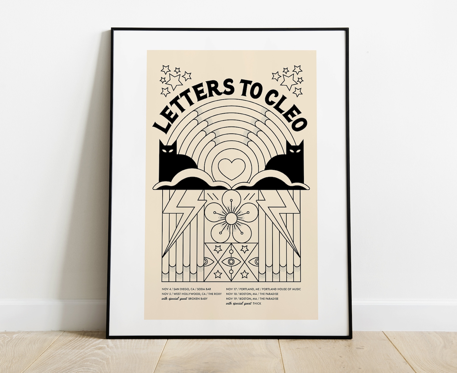 Letters to Cleo Tour Poster // 2022 color and Black Versions - Etsy