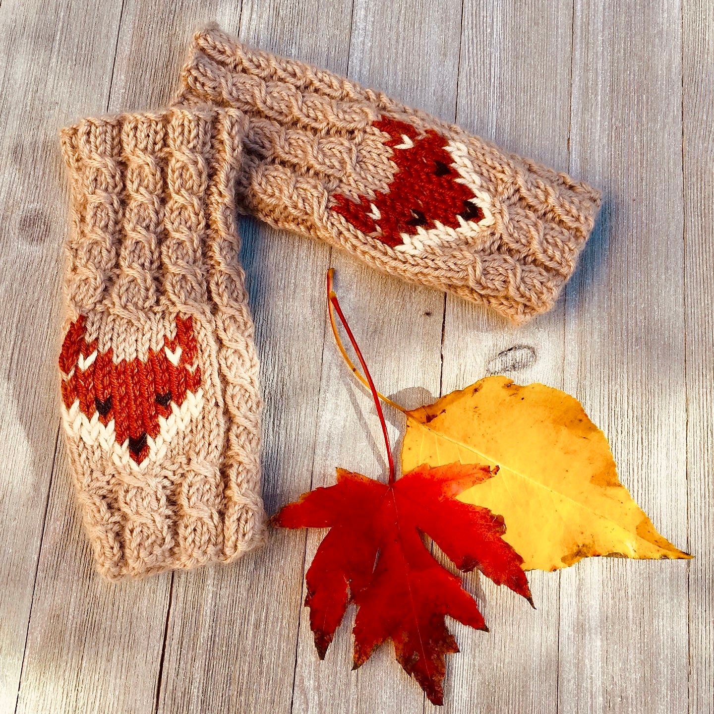 Fox Fingerless Mitts Knitting Pattern - Etsy