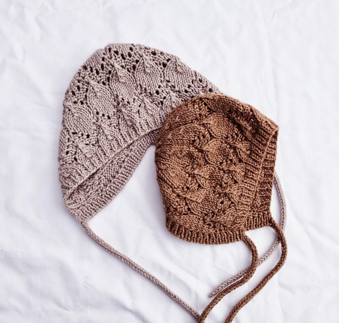 Knit Baby Bonnet, READY TO SHIP, Cotton Merino Baby Bonnet, Baby Girl ...
