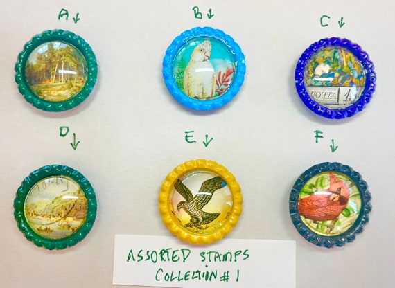 Magnets Made From Beautiful Old Stamps | Etsy
