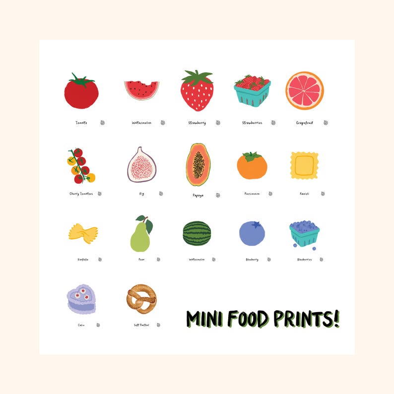 Mini Food Prints - Blind Box - Etsy