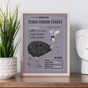 Funny Cassowary Wall Art - Know Your Turbo Terror Turkey (AKA Cassowary ...