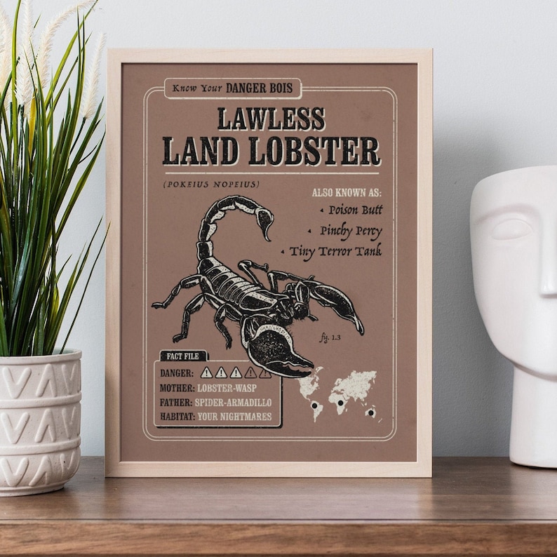 Funny Scorpion Wall Art Know Your Lawless Land Lobster AKA Scorpion ...