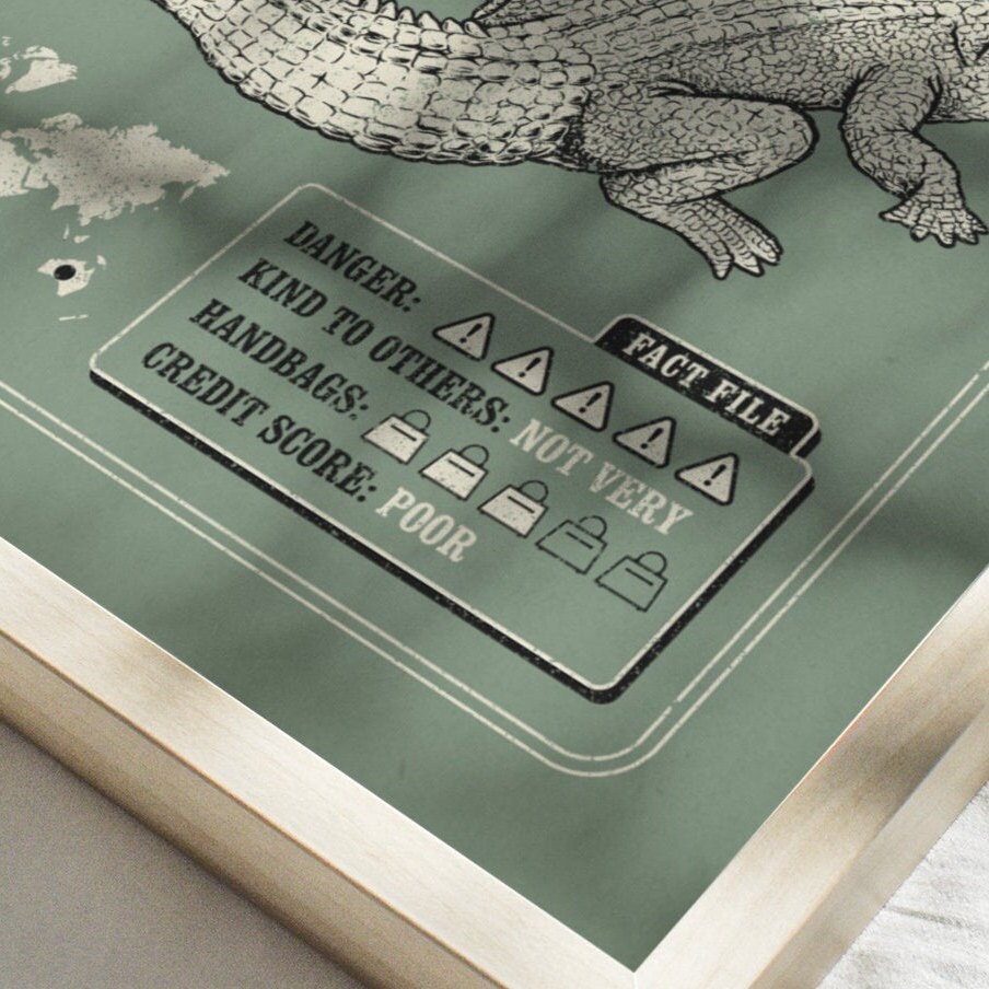 Funny Crocodile Poster - Swampy Chompy Animal Anatomy Art - Etsy