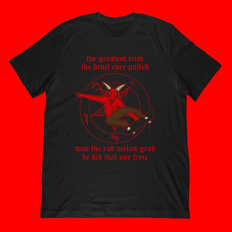 Devil Rad Melon Grab Skateboard T-shirt | Funny Meme Skater Apparel - Etsy