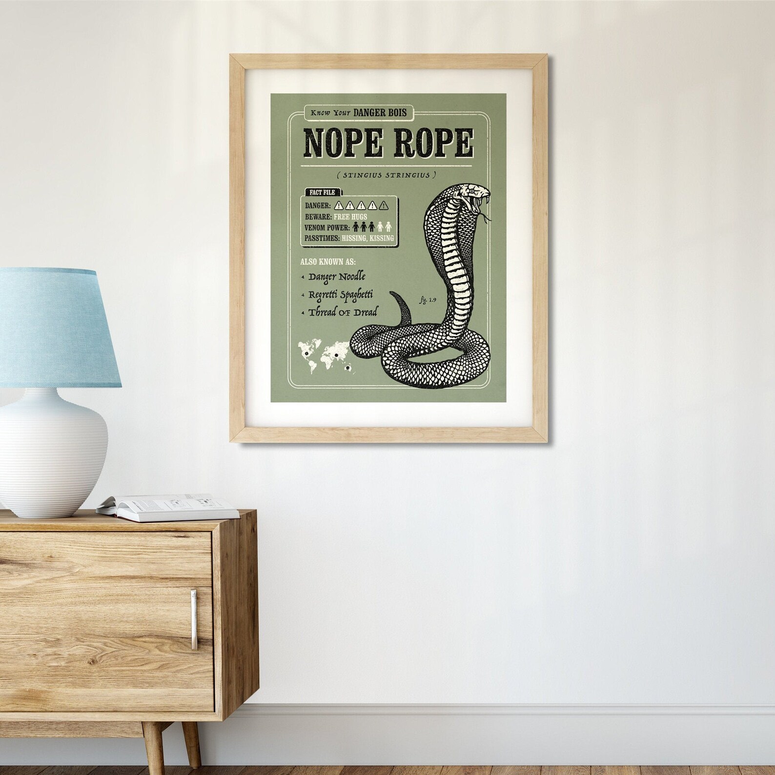 Funny Snake Wall Art Know Your Nope Rope AKA Snake Poster | Etsy