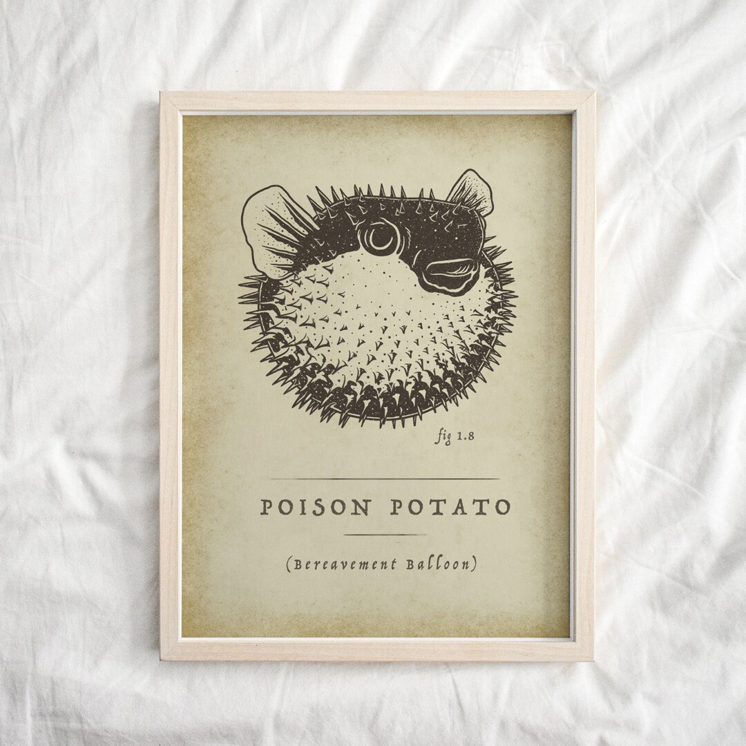 Funny Pufferfish Poser "poison Potato - Bereavement Balloon" Pufferfish ...
