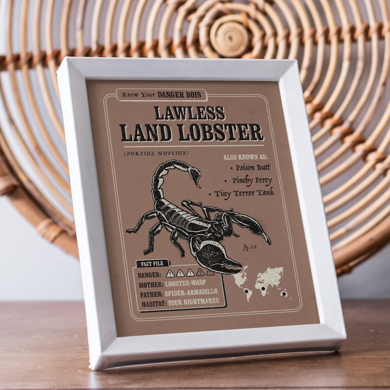 Funny Scorpion Wall Art Know Your Lawless Land Lobster AKA Scorpion ...