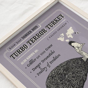 Funny Cassowary Wall Art - Know Your Turbo Terror Turkey (AKA Cassowary ...