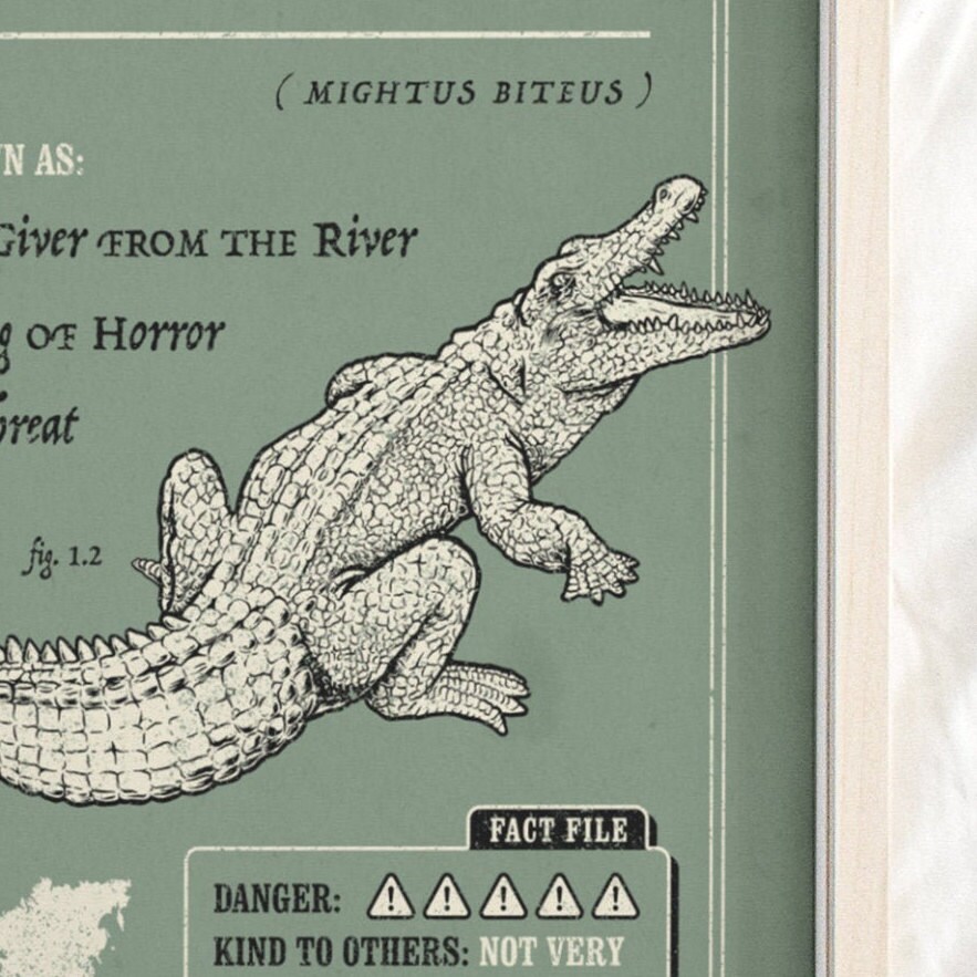 Funny Crocodile Poster - Swampy Chompy Animal Anatomy Art - Etsy