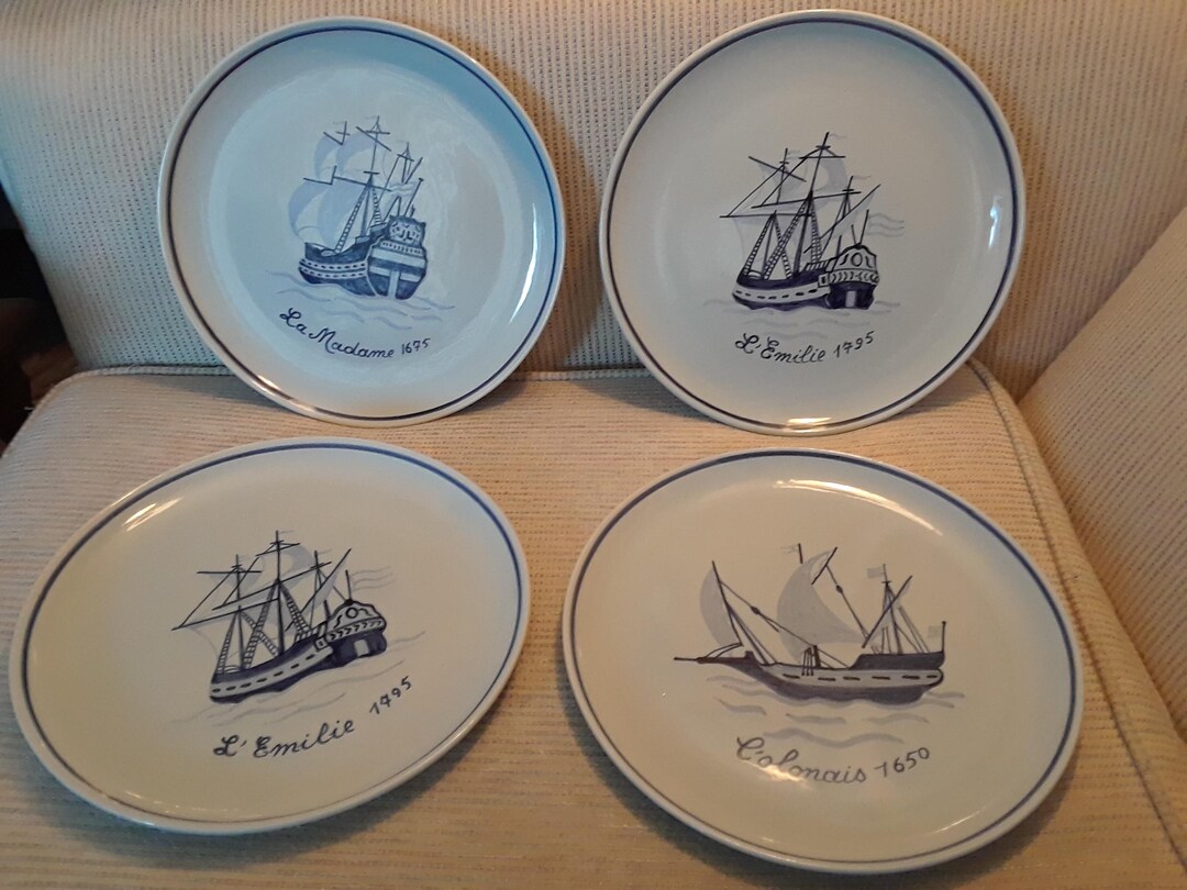 HP Quimper Nautical Plates Set of 4 Maritime Ships - Etsy