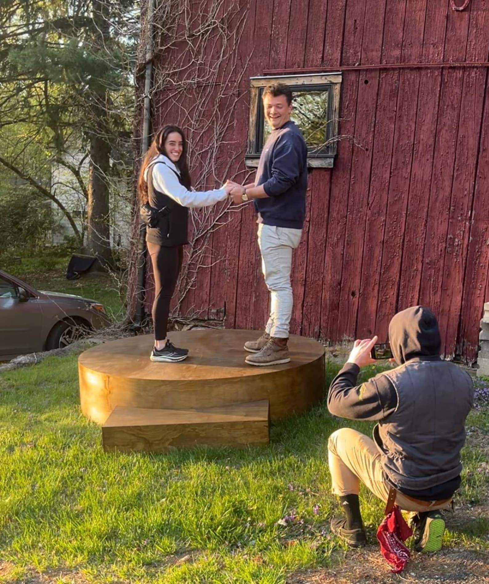 Custom Round 2 Tier Wood Platform for Special Events, Wedding Floor ...