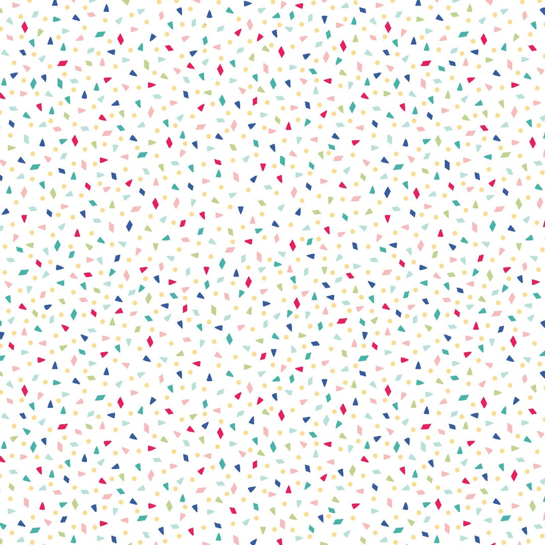 Celebration Confetti Multi-brights Party Theme Cotton Fabric by Maywood ...
