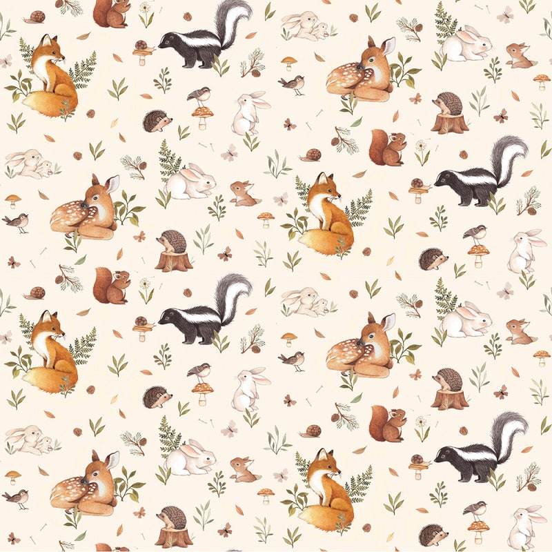 Fawn Print Fabric - Etsy