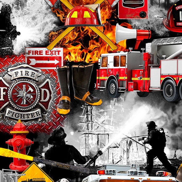 Fireman Fabric - Etsy