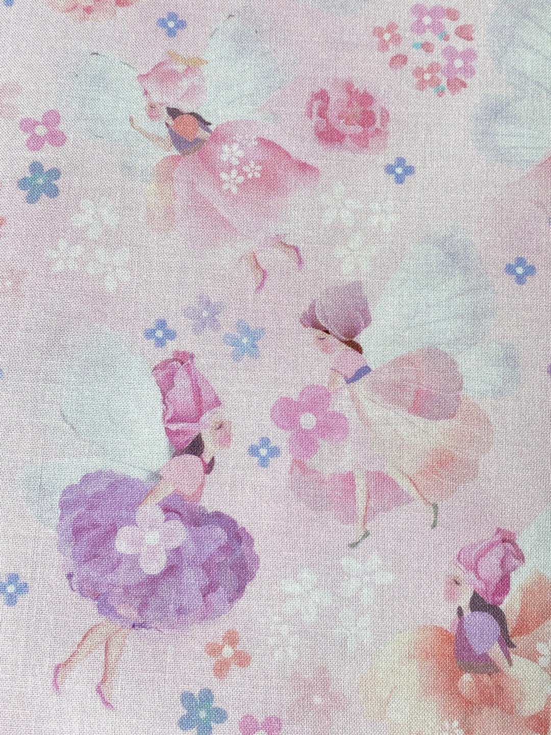 Flutter Fairies in Pink My Heart Flutters Flowers Butterflies Cotton ...
