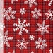 White Snowflakes on Red Plaid Let It Snow Collection Cotton Fabric by ...