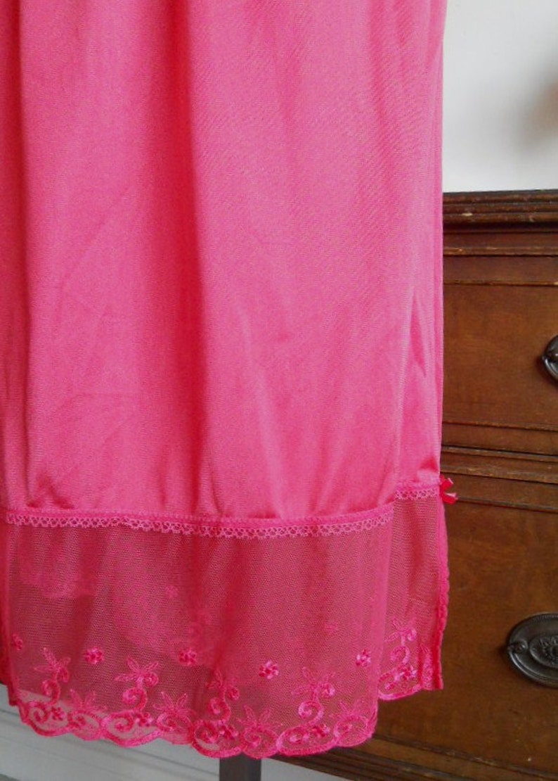 Vintage Red Half Slip Petticoat 1970's Red Half Slip 5 Inch Lacy Hem ...