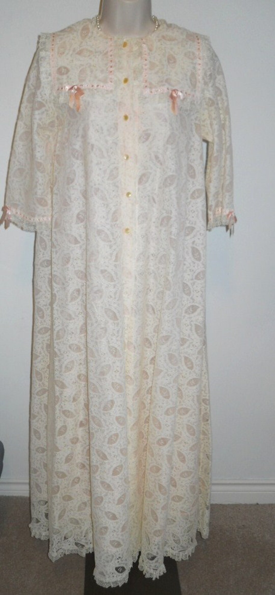 Vintage 1950's Perri-ann Ivory Peignoir Set NOS FANCY All - Etsy